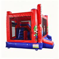 China Heavy Duty PVC Plumber Hero Inflatable Bounce House with Slide Combo Inflatable Bouncer for Party Rental Business for sale