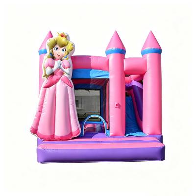 China Commercial Grade Pink Princess Inflatable Bounce House with Slide Purple Bouncy Castle for Kids Party Rental for sale