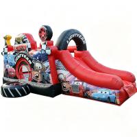 China Commercial Grade Racing Car Inflatable Slide Combo Red Cartoon Car Bouncy Castle for Kids Party Rental Business for sale