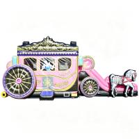 China Cinderella Coach Inflatable Slide Combo Pink Princess Carriage Jumping House for Girls Birthday Party Rental Events for sale