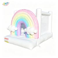 China White Inflatable Rainbow Bounce House Bouncy Castle Commercial Wedding Bouncer Jumping Bed for Party Rental(YKB105) for sale