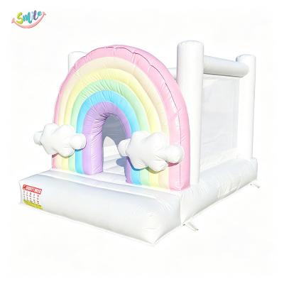 China White Inflatable Rainbow Bounce House Bouncy Castle Commercial Wedding Bouncer Jumping Bed for Party Rental(YKB105) for sale