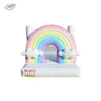 China White Inflatable Rainbow Bounce House Bouncy Castle Commercial Wedding Bouncer Jumping Bed for Party Rental(YKB105) for sale