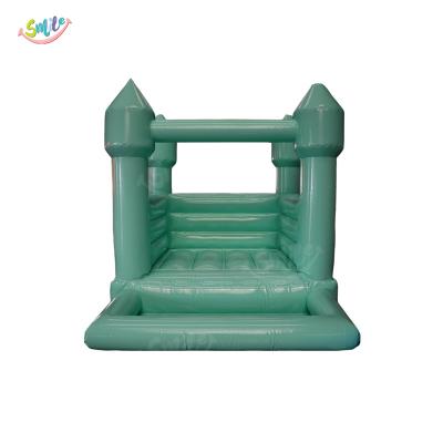 China Mint Green Inflatable Bounce House with Ball Pit Bouncy Castle Commercial Bouncer Jumping Bed for Party Rental(YKB106) for sale