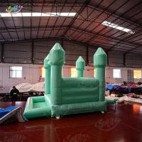 China Mint Green Inflatable Bounce House with Ball Pit Bouncy Castle Commercial Bouncer Jumping Bed for Party Rental(YKB106) for sale
