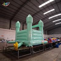 China Mint Green Inflatable Bounce House with Ball Pit Bouncy Castle Commercial Bouncer Jumping Bed for Party Rental(YKB106) for sale