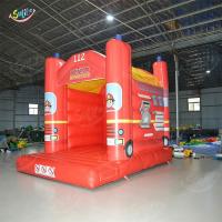 China Commercial Grade Fire Truck Inflatable Bouncer Party Rental Firefighter Theme Bouncy Castle Kids Jumping House（YKB107) for sale