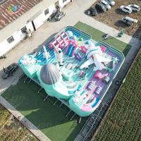 China Astronaut Space Theme Inflatable Park with Slide Airplane Rocket Large Inflatable Bouncy Castle Party Rental Playground(YKF056) for sale