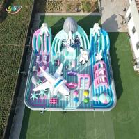 China Astronaut Space Theme Inflatable Park with Slide Airplane Rocket Large Inflatable Bouncy Castle Party Rental Playground(YKF056) for sale
