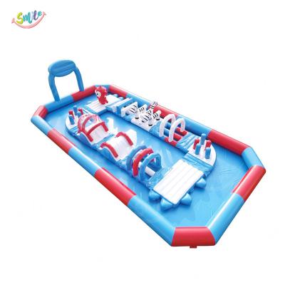 China Commercial Grade Inflatable Water Obstacle Course Pool Slide Inflatable Water Park for Party Rental Outdoor Water Game(YKF058) for sale