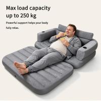China Inflatable Sofa Bed Foldable Air Couch Blow Up Lounger with Armrests Flocked Surface for Living Room Camping Guest Bed(WGSFC0827) for sale