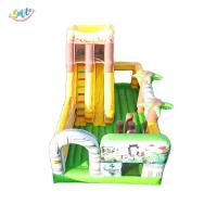 China Tropical Palm Tree Inflatable Obstacle Course Commercial Grade Double Slide Bouncy Castle For Party Rental Event（YKH066） for sale