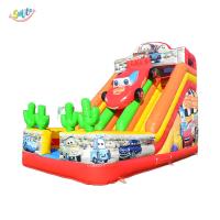China Commercial Grade Inflatable Slide Racing Car Theme Blow Up Water Slide For Kids Party Rental PVC Bouncer Slide With Blower（YKH068) for sale