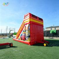 China Commercial Grade Inflatable Slide Racing Car Theme Blow Up Water Slide For Kids Party Rental PVC Bouncer Slide With Blower（YKH068) for sale