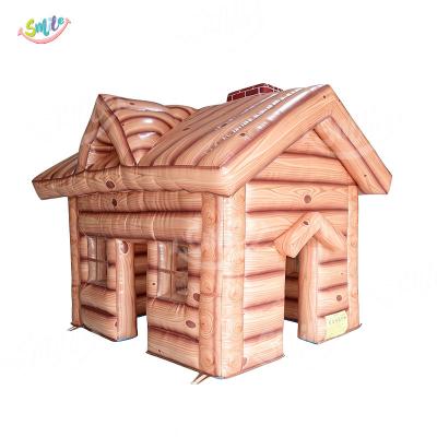 China Commercial Grade Inflatable Log Cabin Tent Wood House Bouncer Inflatable Play House for Kids Party Rental Event(YKT032) for sale