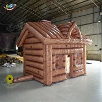 China Commercial Grade Inflatable Log Cabin Tent Wood House Bouncer Inflatable Play House for Kids Party Rental Event(YKT032) for sale