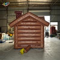 China Commercial Grade Inflatable Log Cabin Tent Wood House Bouncer Inflatable Play House for Kids Party Rental Event(YKT032) for sale