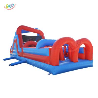 China Commercial Grade 11x3.5m Red Blue Inflatable Obstacle Course Outdoor Kids Bouncy Slide Combo Party Rental Equipment(YKO046) for sale