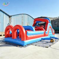 China Commercial Grade 11x3.5m Red Blue Inflatable Obstacle Course Outdoor Kids Bouncy Slide Combo Party Rental Equipment(YKO046) for sale