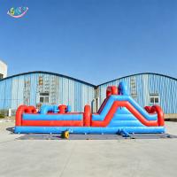 China Commercial Grade 11x3.5m Red Blue Inflatable Obstacle Course Outdoor Kids Bouncy Slide Combo Party Rental Equipment(YKO046) for sale