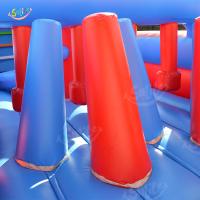 China Commercial Grade 11x3.5m Red Blue Inflatable Obstacle Course Outdoor Kids Bouncy Slide Combo Party Rental Equipment(YKO046) for sale