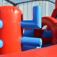 China Commercial Grade 11x3.5m Red Blue Inflatable Obstacle Course Outdoor Kids Bouncy Slide Combo Party Rental Equipment(YKO046) for sale