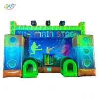 China Commercial Grade Disco Inflatable Stage Bouncy House Rock Band Theme Inflatable Bouncer For Party Event Rental for sale