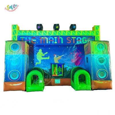 China Commercial Grade Disco Inflatable Stage Bouncy House Rock Band Theme Inflatable Bouncer For Party Event Rental for sale