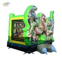 China Giant Dinosaur Inflatable Bouncy Castle Slide Combo Kids Prehistoric Adventure Playground For Party Event Rentals(YKC216) for sale