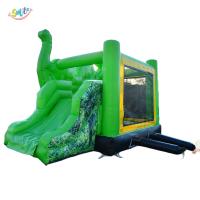 China Giant Dinosaur Inflatable Bouncy Castle Slide Combo Kids Prehistoric Adventure Playground For Party Event Rentals(YKC216) for sale