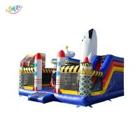 China Durable PVC Inflatable Rocket Obstacle Course Commercial Grade Bouncer Slide Combo For Event Rental Business(YKC217) for sale