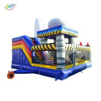 China Durable PVC Inflatable Rocket Obstacle Course Commercial Grade Bouncer Slide Combo For Event Rental Business(YKC217) for sale