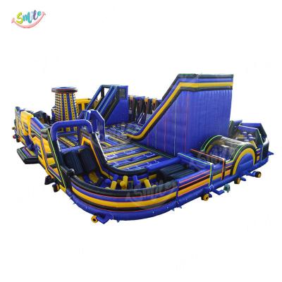 China Commercial Grade Neon Inflatable Obstacle Course Party Rental Glow Fun Park Bouncer Slide Combo Playground For Events（YKF059) for sale
