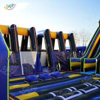China Commercial Grade Neon Inflatable Obstacle Course Party Rental Glow Fun Park Bouncer Slide Combo Playground For Events（YKF059) for sale