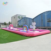 China Commercial Grade Unicorn Inflatable Water Obstacle Course Party Rental Floating Aqua Park Bouncer For Swimming Pool (YKF062) for sale