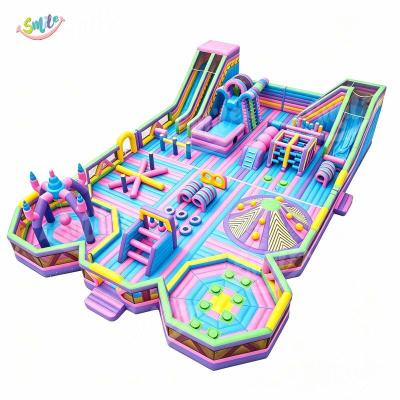 China Giant Inflatable Obstacle Course Theme Park Commercial Grade Inflatable Playground Park for Kids Party Rental Business(YKF063) for sale