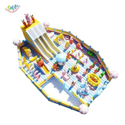 China Giant Inflatable Obstacle Course Theme Park Commercial Grade Rabbit Carrot Theme Inflatable Park for Kids Party Rental(YKF065) for sale