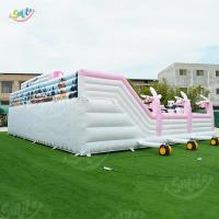 China 13x11m Giant Inflatable Theme Park Commercial Grade Pink Panda Inflatable Playground for Kids Party Rental Business(YKF066) for sale
