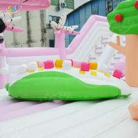 China 13x11m Giant Inflatable Theme Park Commercial Grade Pink Panda Inflatable Playground for Kids Party Rental Business(YKF066) for sale