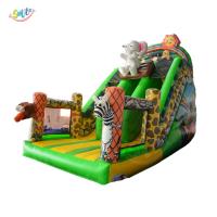 China Commercial Grade Inflatable Jungle Slide Safari Theme Giant Inflatable Bouncer Slide for Kids Party Rental Business(YKH070) for sale