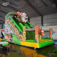 China Commercial Grade Inflatable Jungle Slide Safari Theme Giant Inflatable Bouncer Slide for Kids Party Rental Business(YKH070) for sale