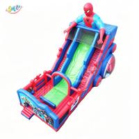 China Custom Giant Inflatable Slide Superhero Theme Commercial PVC Spider Hero Bouncy Slide for Event Rental Events(YKH073) for sale