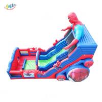 China Custom Giant Inflatable Slide Superhero Theme Commercial PVC Spider Hero Bouncy Slide for Event Rental Events(YKH073) for sale