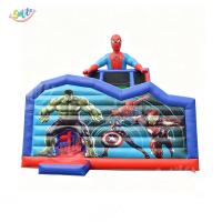 China Custom Giant Inflatable Slide Superhero Theme Commercial PVC Spider Hero Bouncy Slide for Event Rental Events(YKH073) for sale