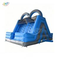 China Giant Inflatable Dual Lane Slide Commercial Grade Blue Grey Inflatable Bouncer Slide for Kids Party Rental(YKH074) for sale