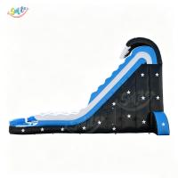 China Custom Blue Wave Inflatable Water Slide Dual Lane Commercial PVC Bouncy Slide for Outdoor Summer Party Rental(YKW097) for sale