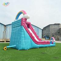 China Custom Rainbow Inflatable Water Slide Dual Lane Commercial PVC Bouncy Slide for Outdoor Summer Party Rental Business(YKW099) for sale