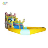 China Cute Cartoon Inflatable Water Slide With Pool Commercial Grade PVC Party Rental Inflatable Bouncer Slide For Outdoor(YKW102) for sale