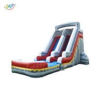China Grey Marble Theme Inflatable Water Slide With Splash Pool Commercial Grade PVC Party Rental Slide For Summer Event(YKW103) for sale