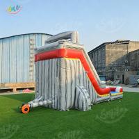 China Grey Marble Theme Inflatable Water Slide With Splash Pool Commercial Grade PVC Party Rental Slide For Summer Event(YKW103) for sale
